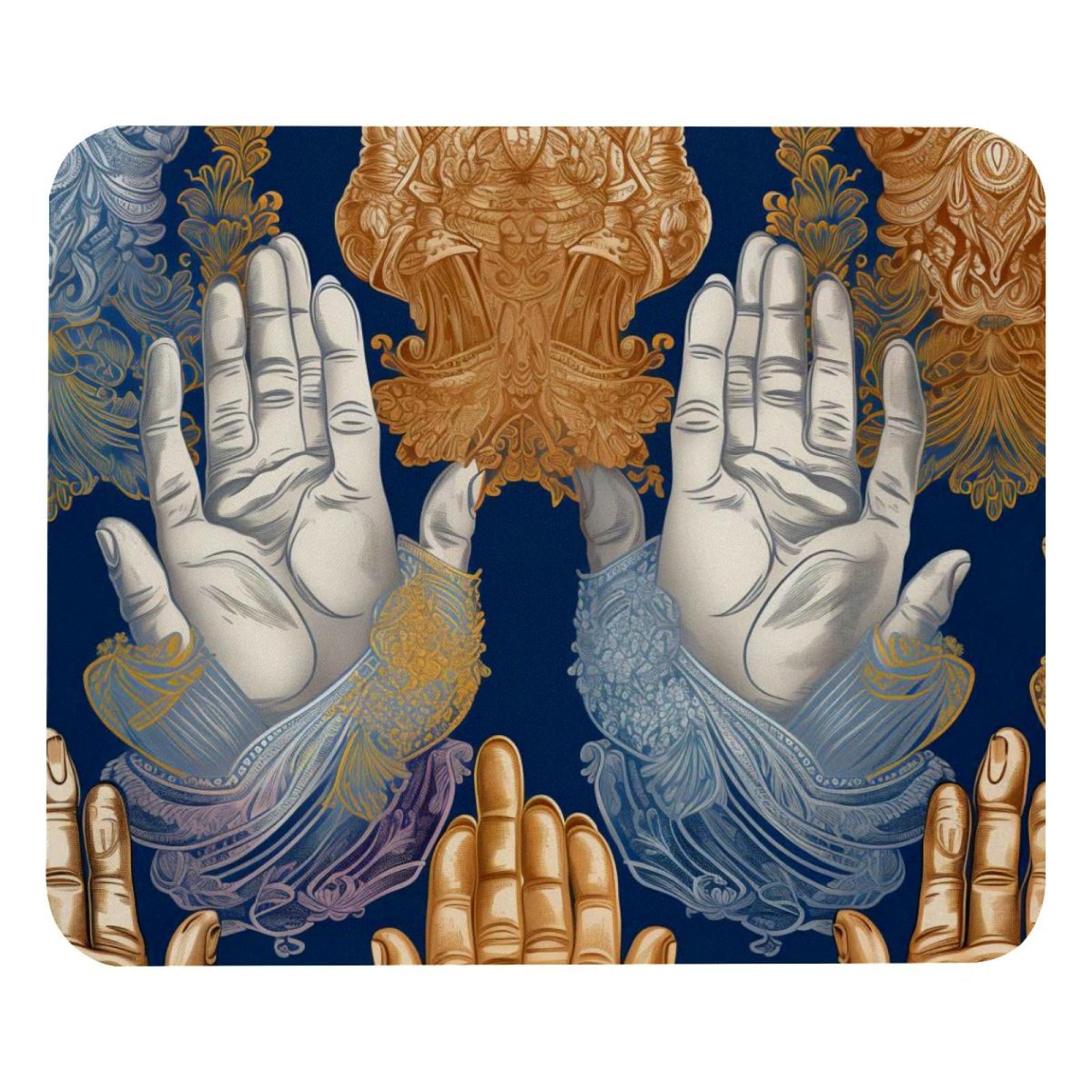 Praying Hands 8.3x9.8 Inch Square Desk Mat with Non-Slip Rubber Bottom ...