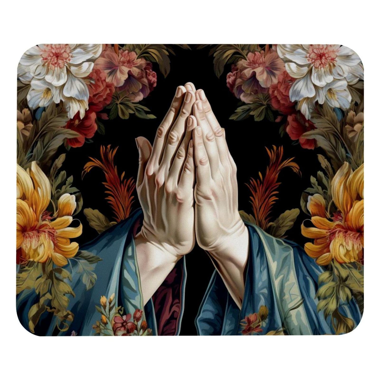 Praying Hands 8.3x9.8 Inch Square Printed Desk Mat Mouse Pad for Office ...