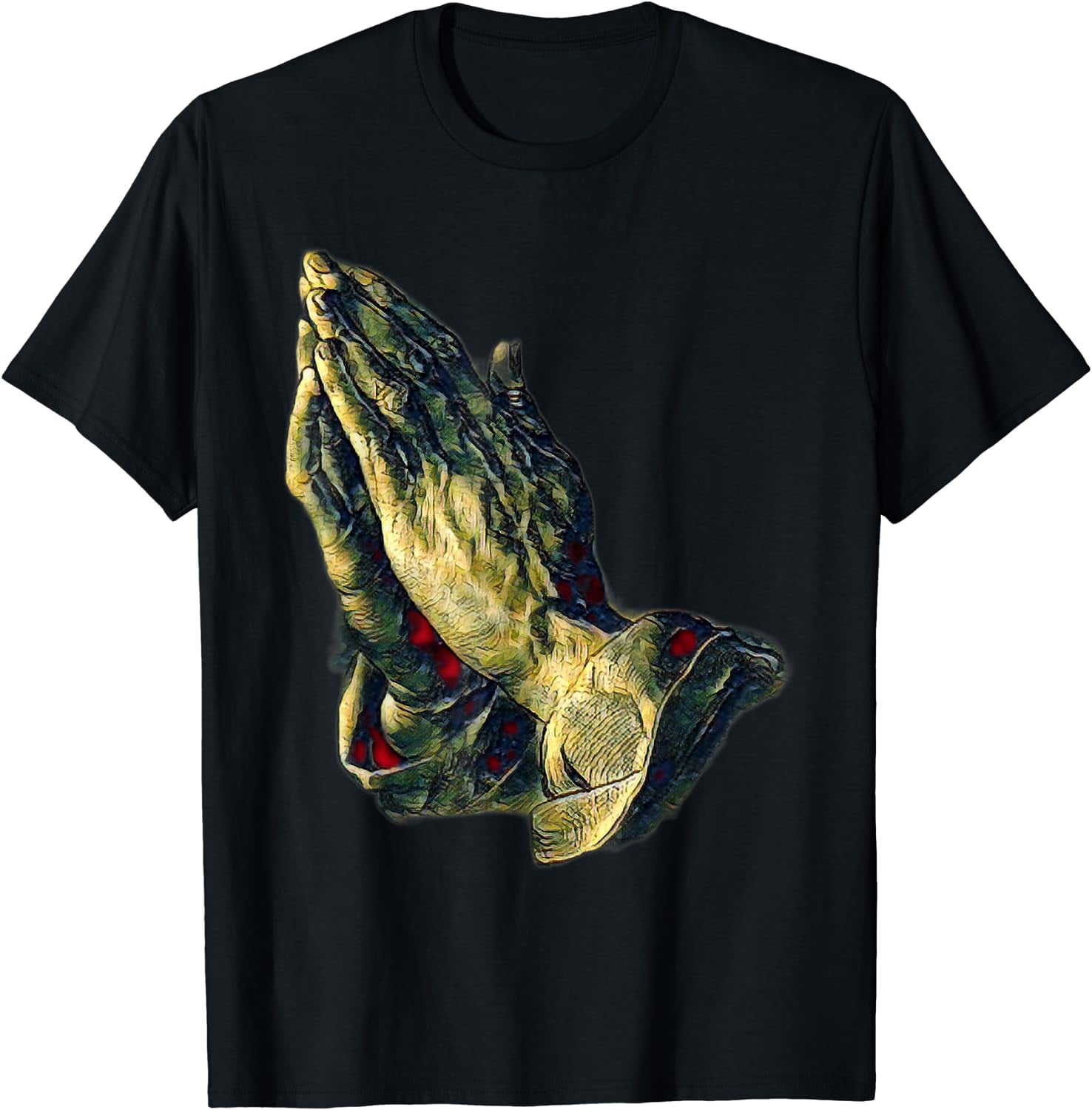 Praying Hands Amen Jesus T-Shirt Black - Walmart.com