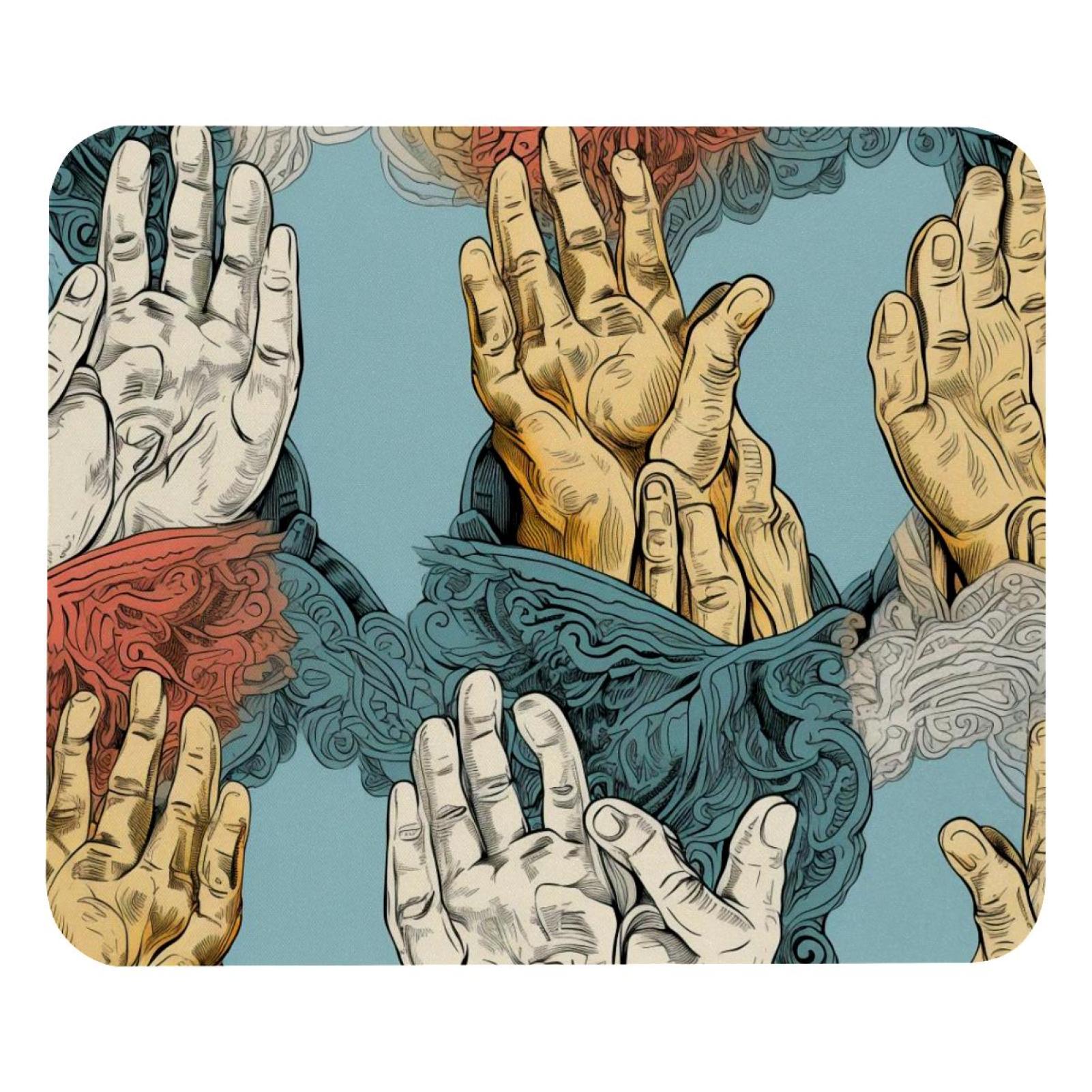 Praying Hands Gaming Mouse Pad Desk Mat, Square 8.3x9.8 Inch Non-Slip ...