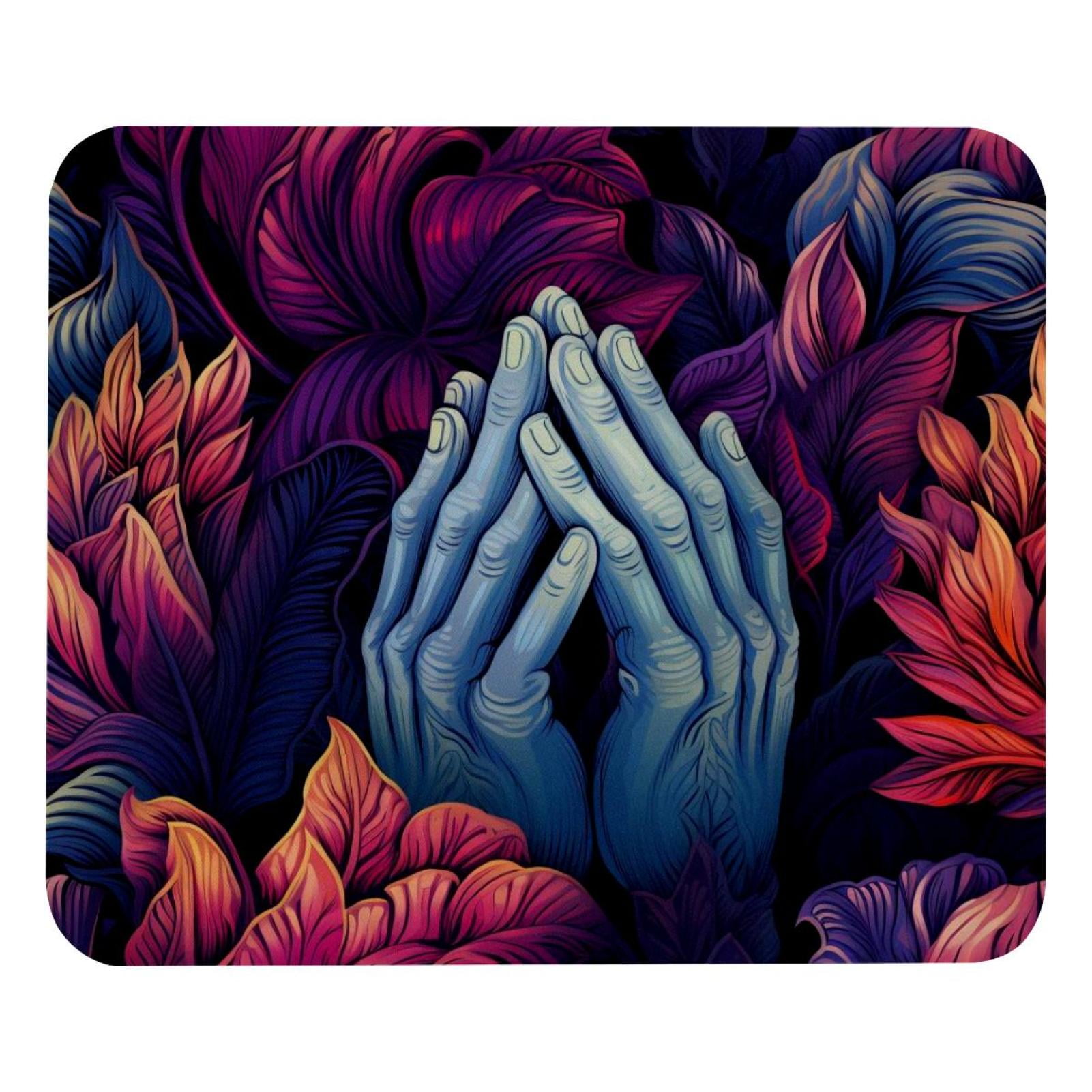 Praying Hands Gaming Mouse Pad Desk Mat, Square 8.3x9.8 Inch Non-Slip ...