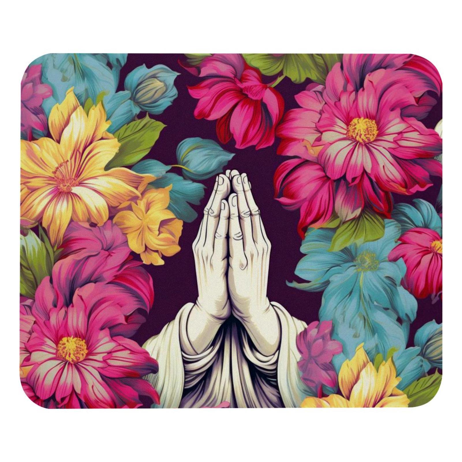 Praying Hands Gaming Mouse Pad Desk Mat, Square 8.3x9.8 Inch Non-Slip ...