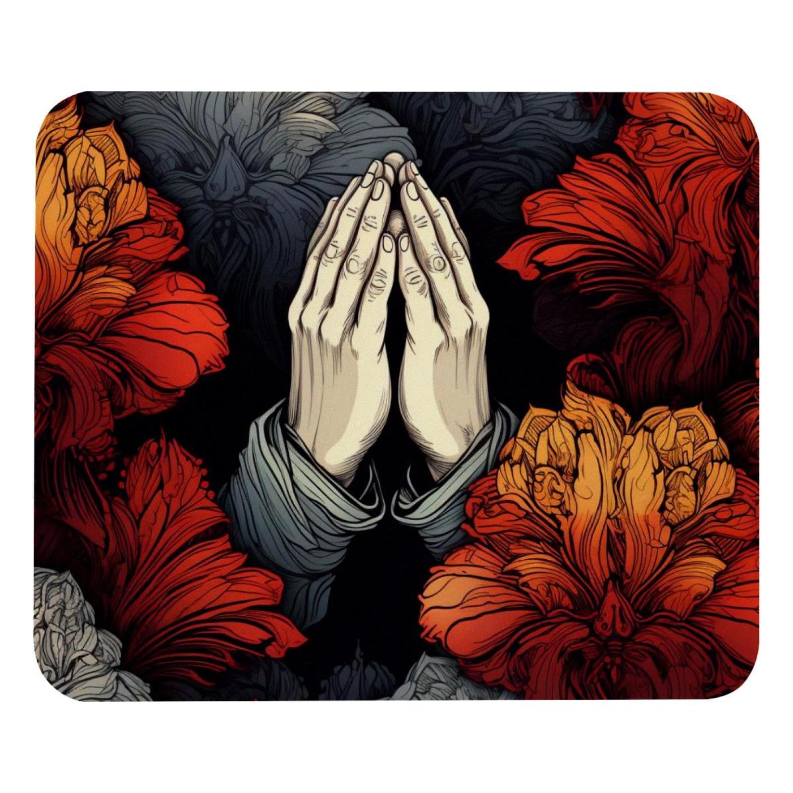 Praying Hands Gaming Mouse Pad Desk Mat, Square 8.3x9.8 Inch Non-Slip ...