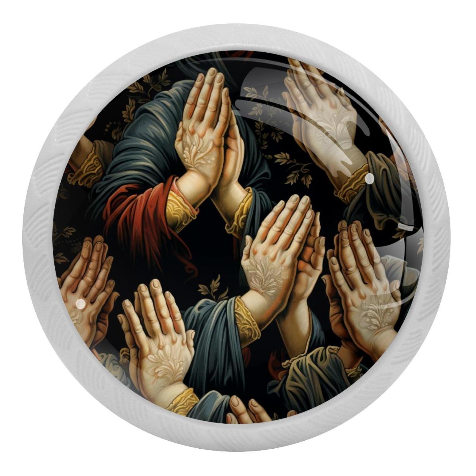 Praying Hands Glow-in-the-Dark Fluorescent Drawer Pulls with Screws ...