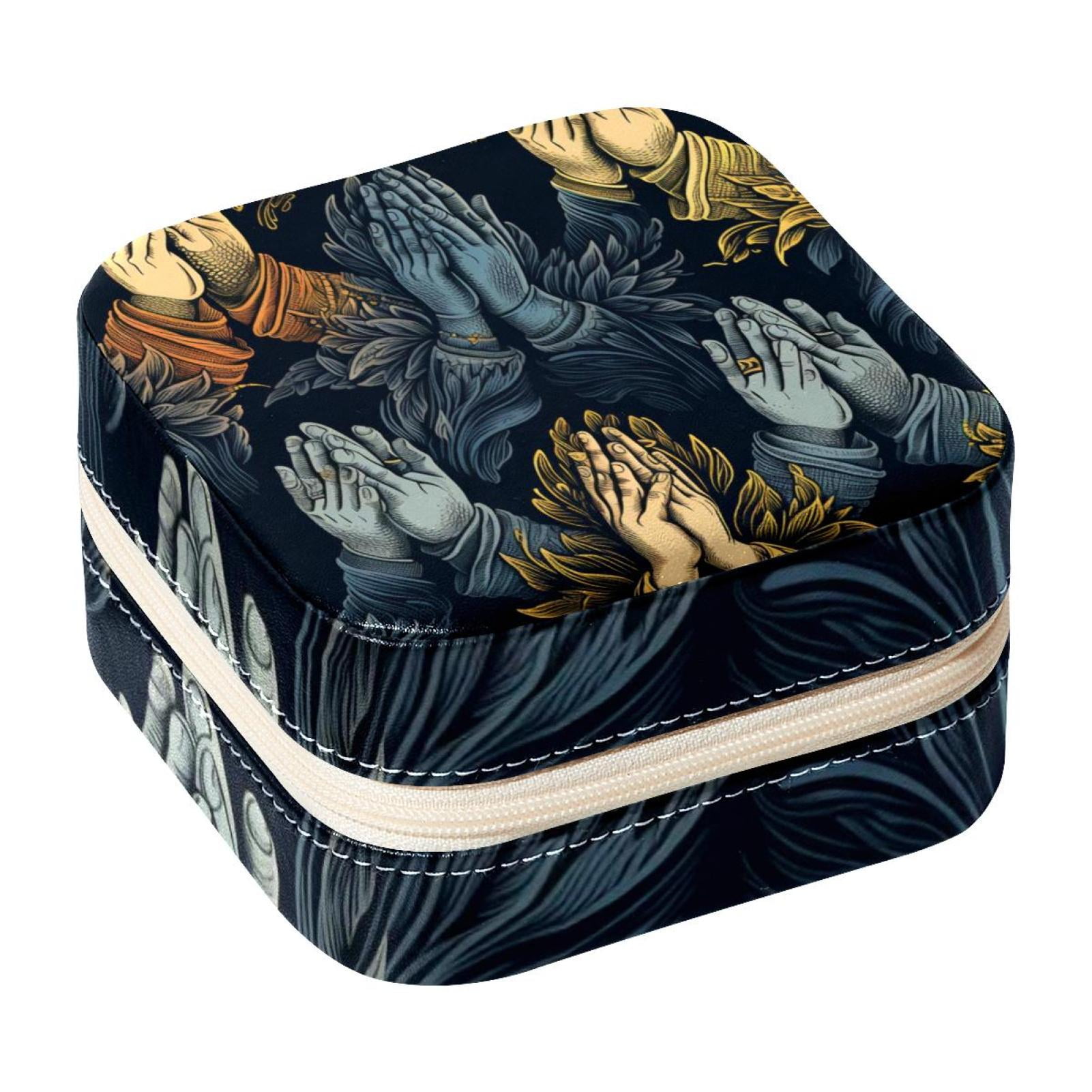 Praying Hands Jewelry Display and Organizer: Portable Square Travel ...