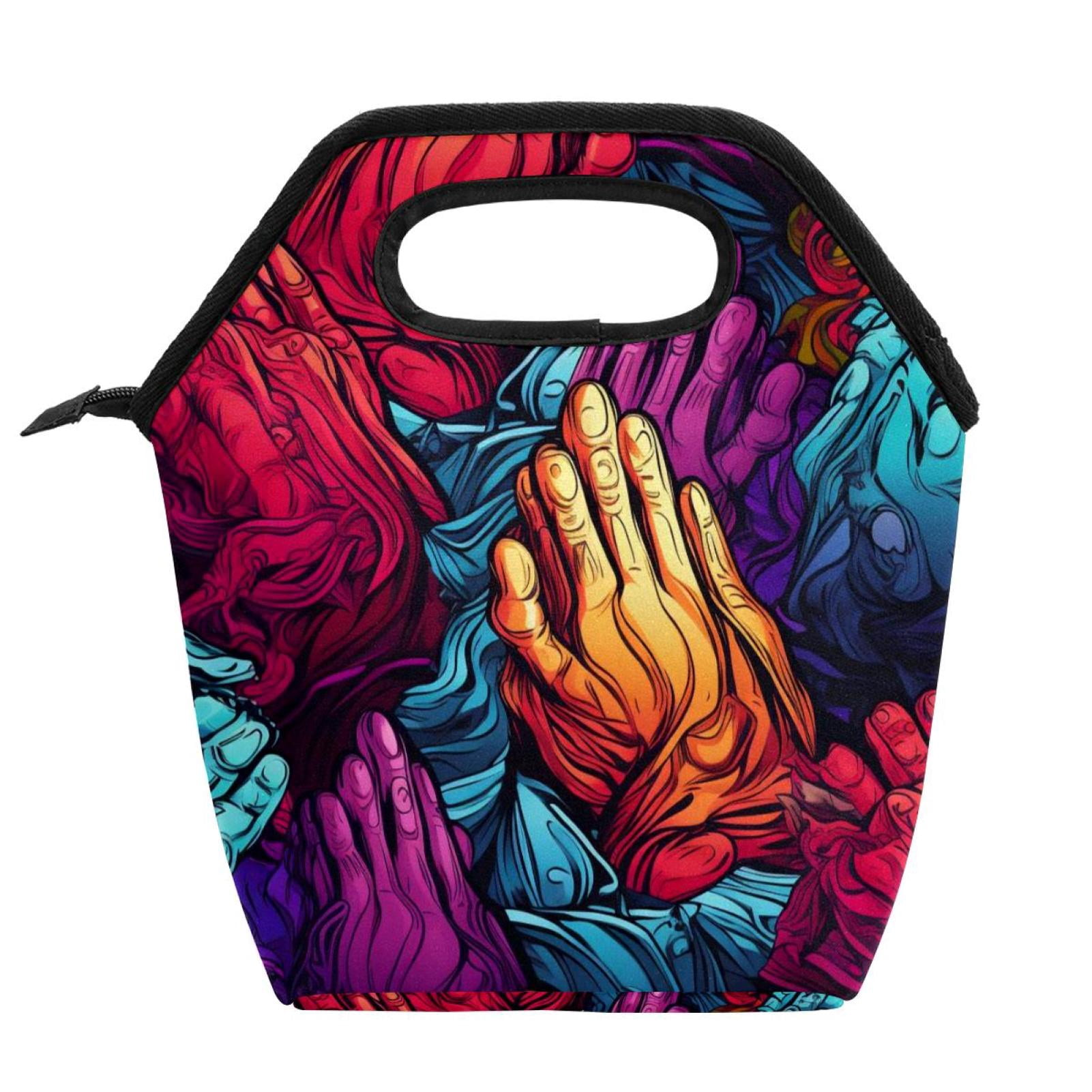 Praying Hands Large Capacity Lightweight Printed Insulated Ideal Lunch ...