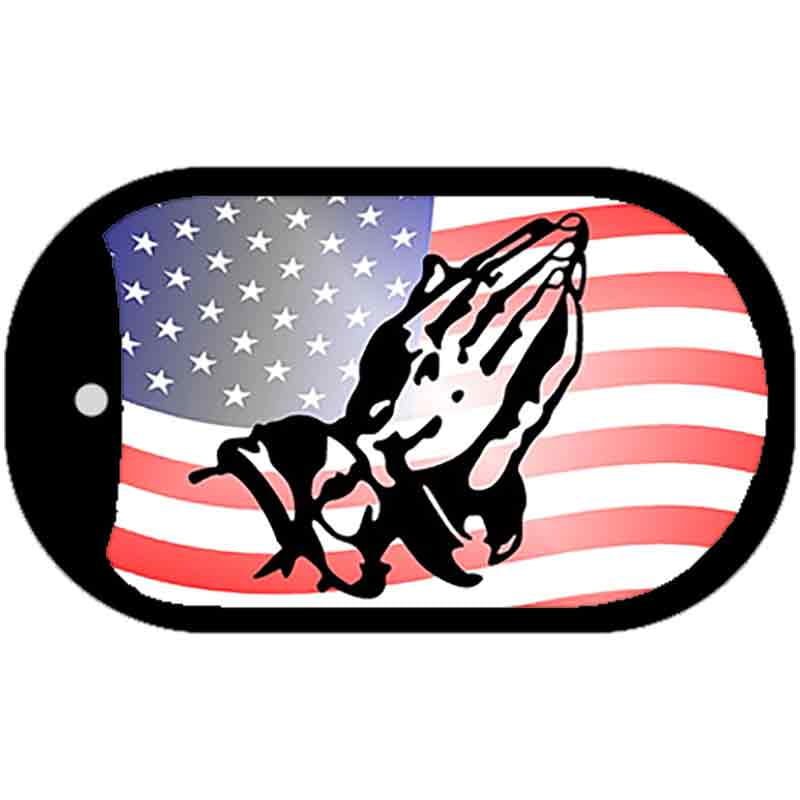 Praying Hands Metal Novelty Dog Tag Necklace DT-1321 2" x 1" Dog Tag ...