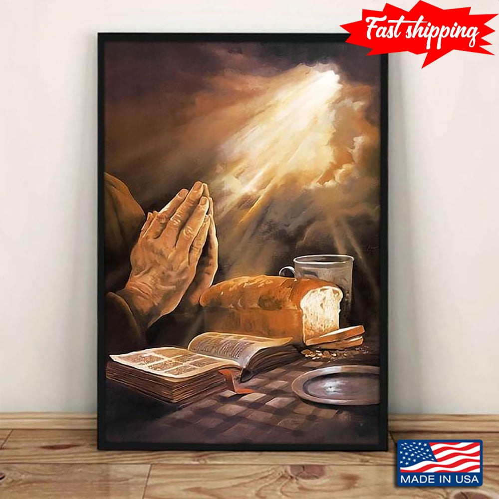 Praying Hands Of Jesus Christ 11 x 17 Inch Poster - Walmart.com