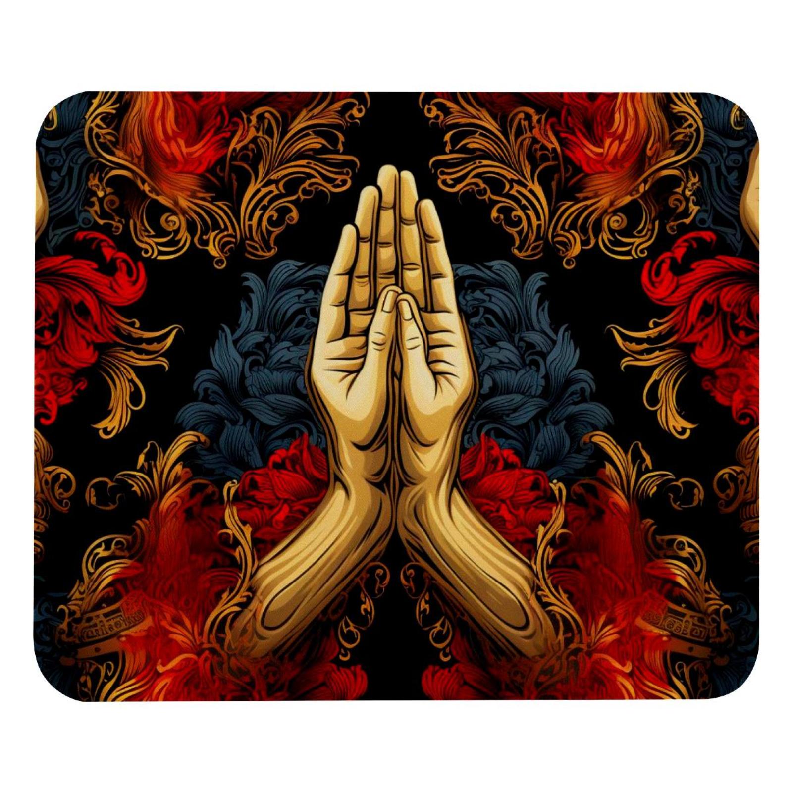 Praying Hands Printed Gaming Mousepad Desk Mat, Non-Slip Rubber Bottom ...