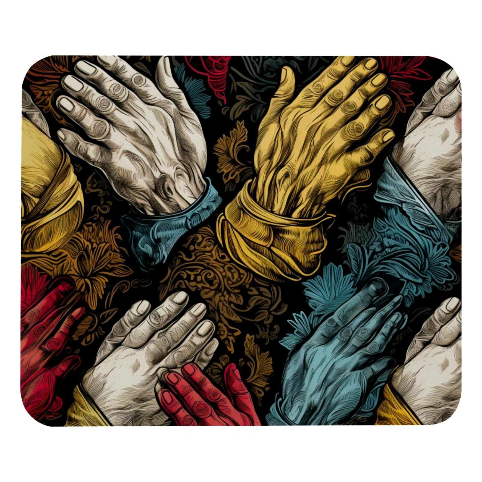 Praying Hands Printed Square Desk Pad, 8.3x9.8 Inch Non-Slip Rubber ...
