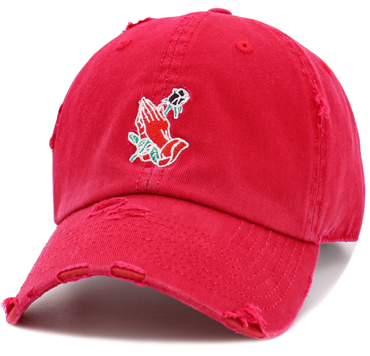 Praying Hands Rose Vintage Distressed Dad Hat Cotton Adjustable ...