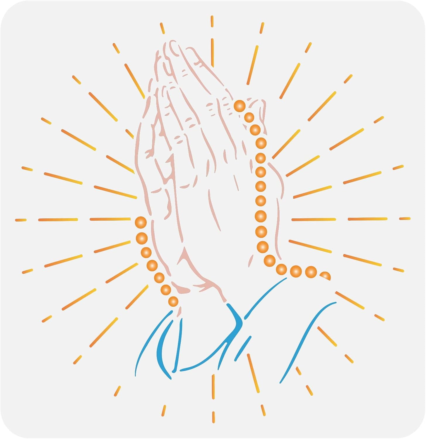 Praying Hands Stencil for Painting 11.8x11.8inch Reusable Praying Hand ...
