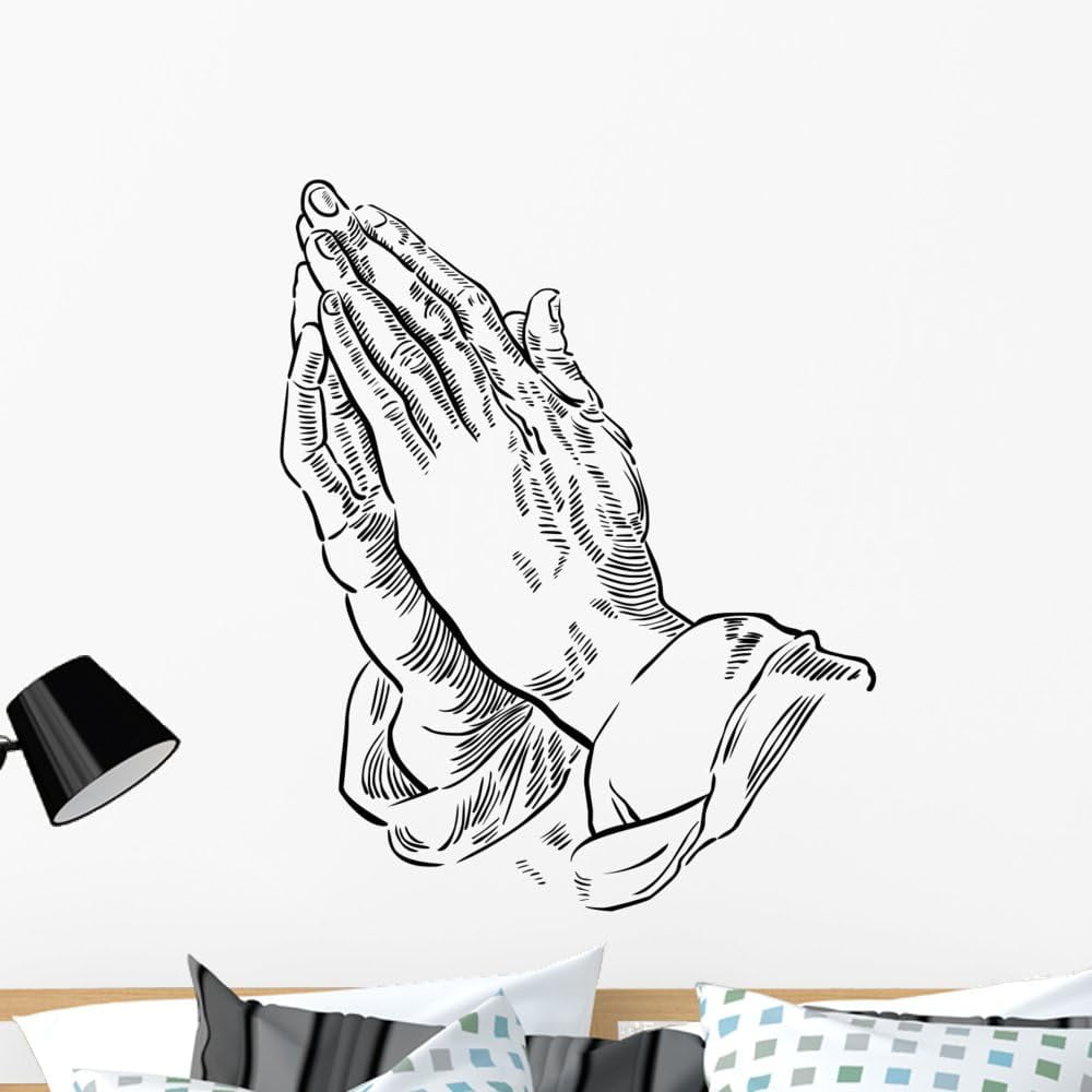 Praying Hands Wall Decal Peel and Sick Graphic (36 in H x 36 in W ...