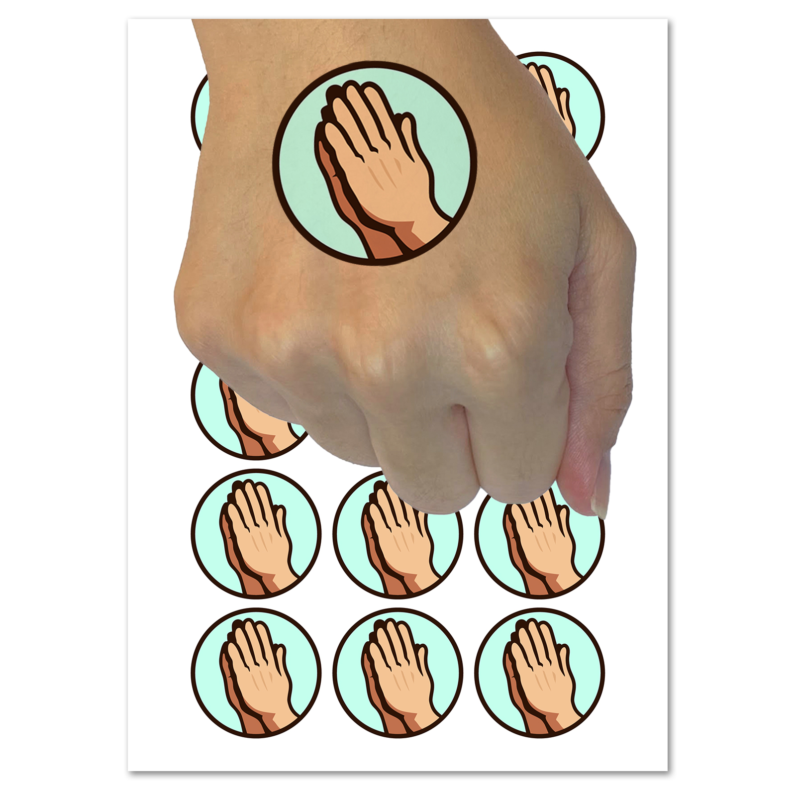 Praying Hands Water Resistant Temporary Tattoo Set Fake Body Art ...