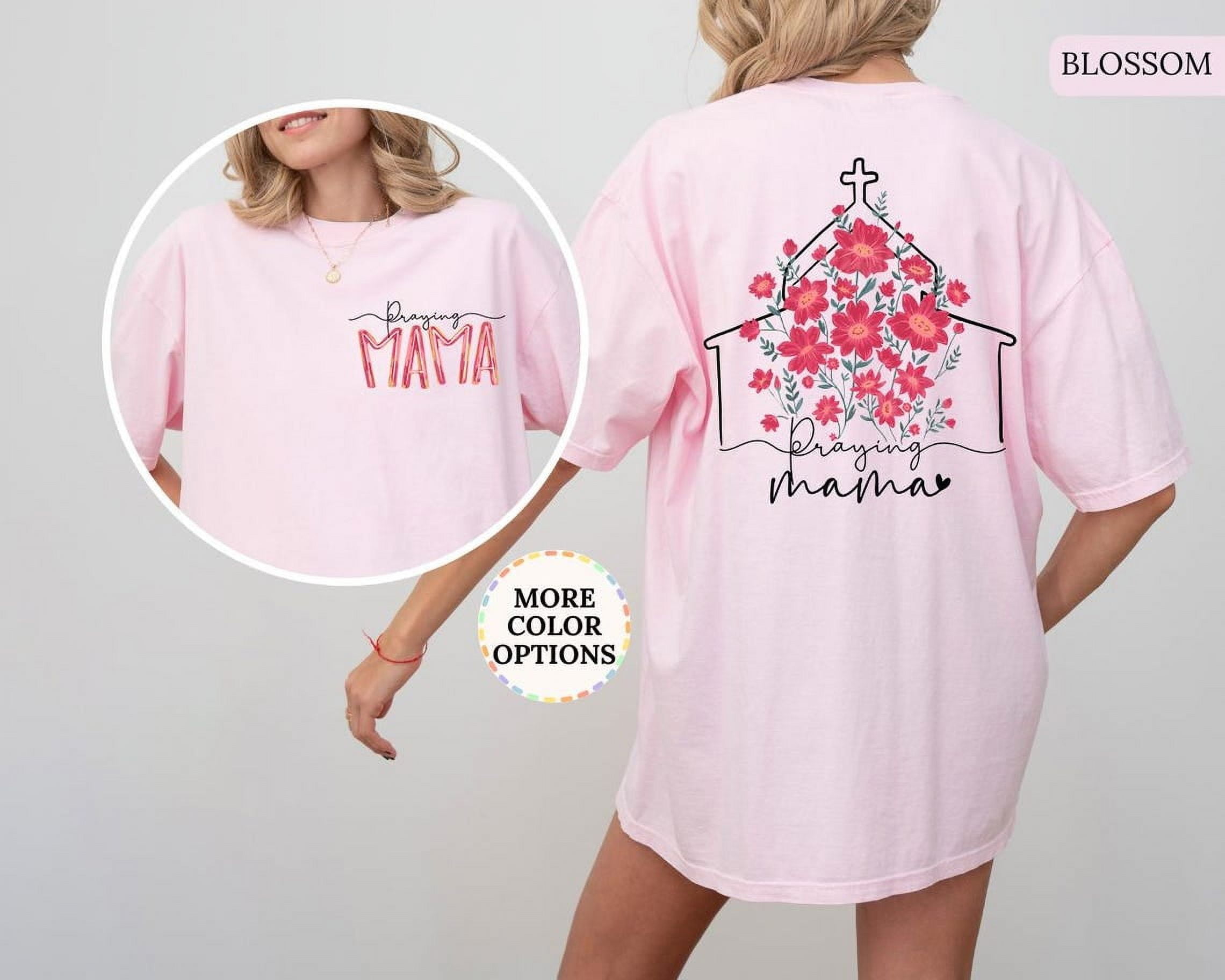 Praying Mama Shirt, Floral Church Mom Tee, Mother'S Day Gift, Christian ...