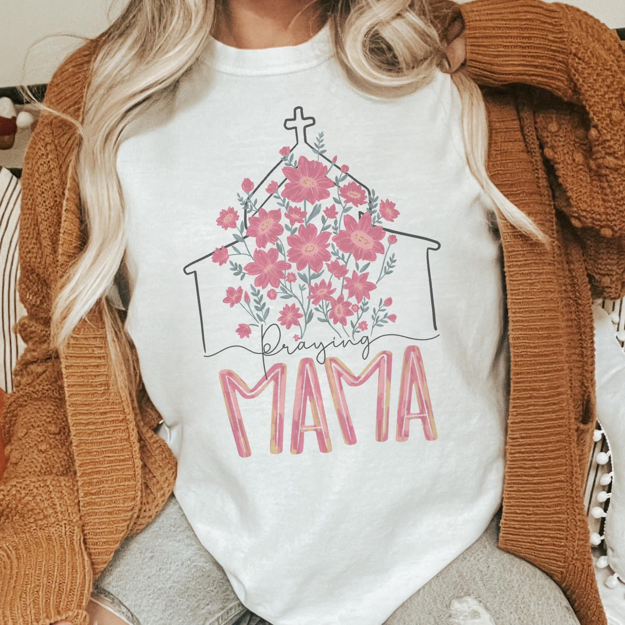 Praying Mama TShirt Christian Floral Church Tee - Walmart.com