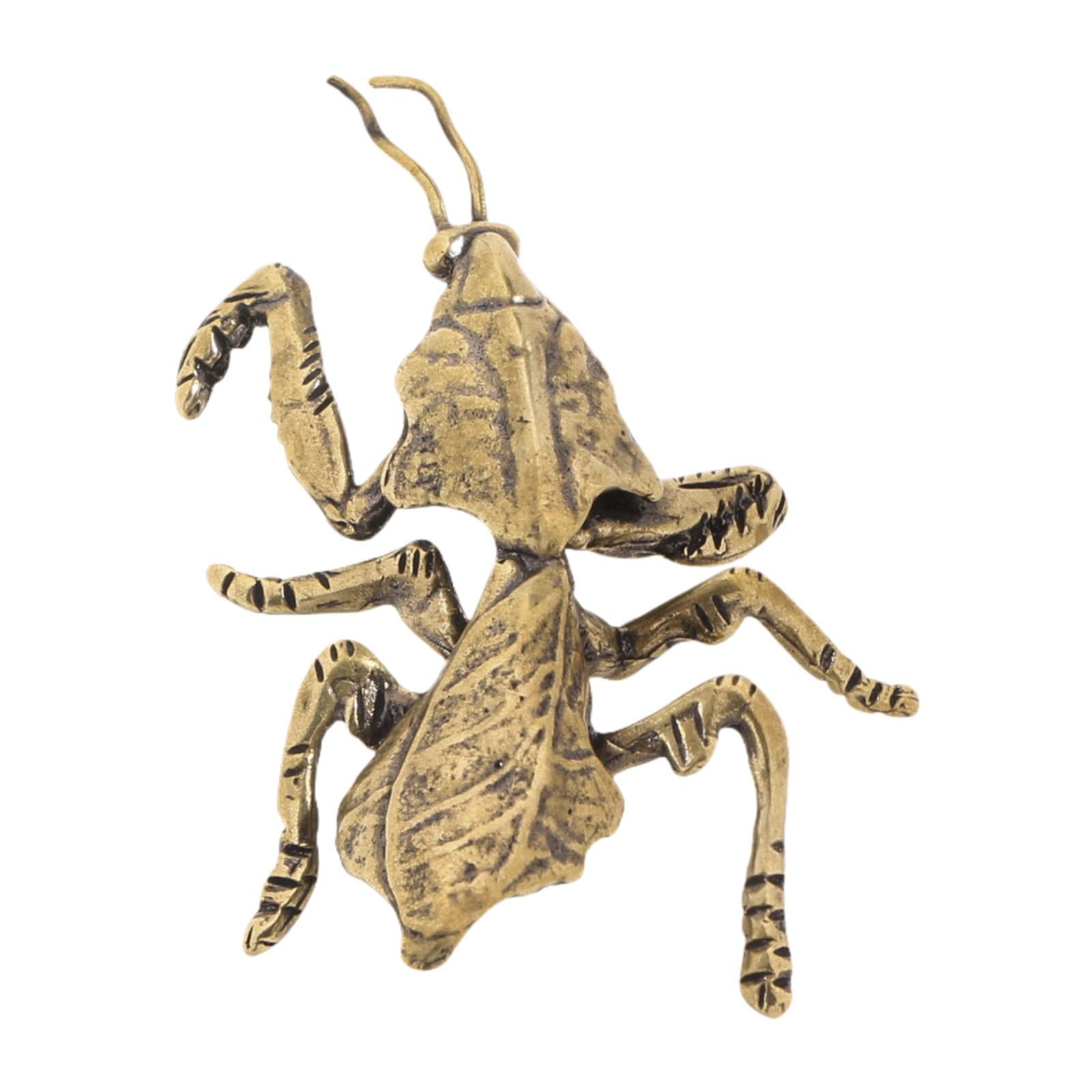 Praying Mantis Brass Animal Statue Tabletop Ornament Unique Decorative ...