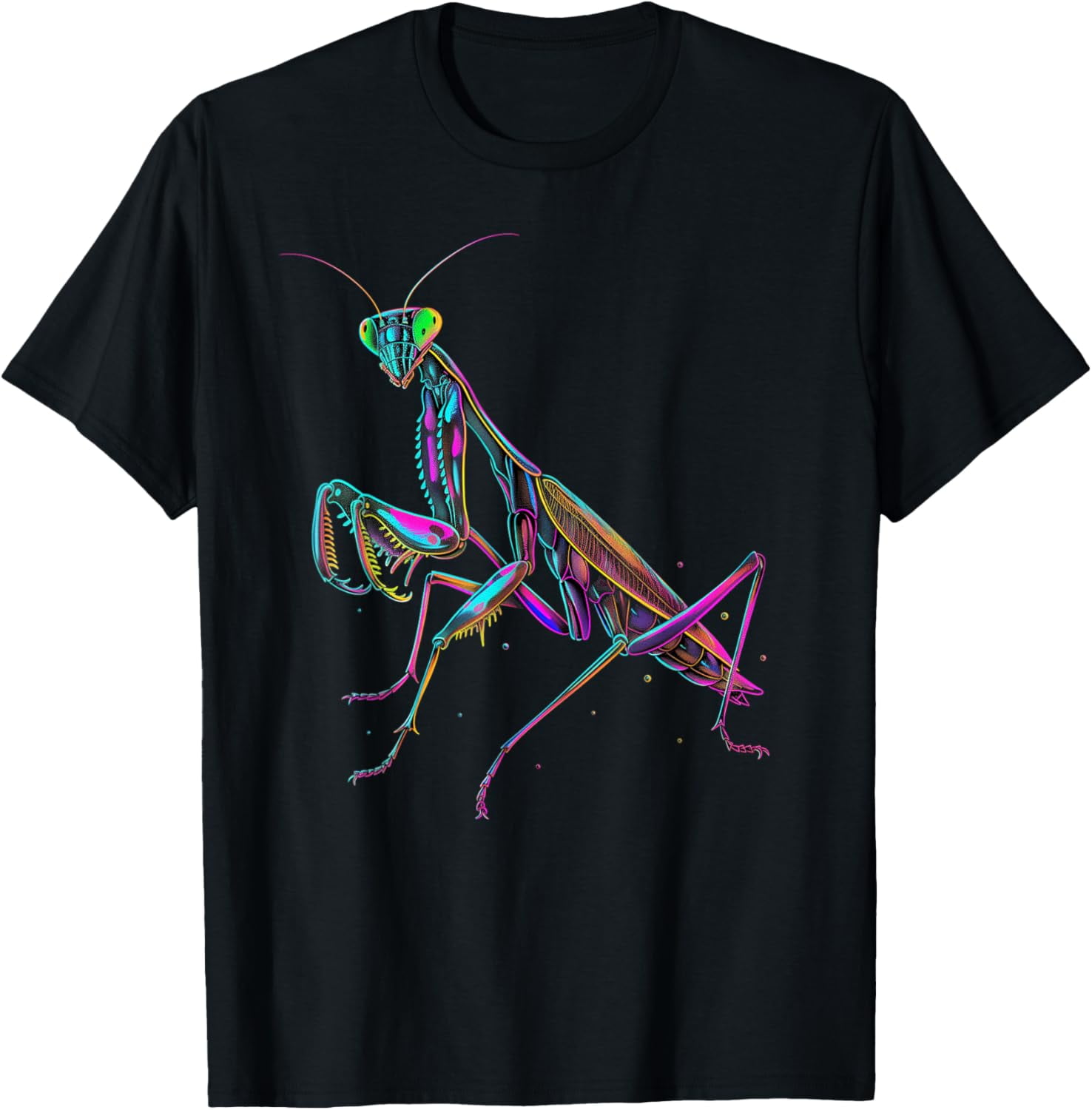 Praying Mantis Colorful Insect Bug Entomology Entomologist T-Shirt ...