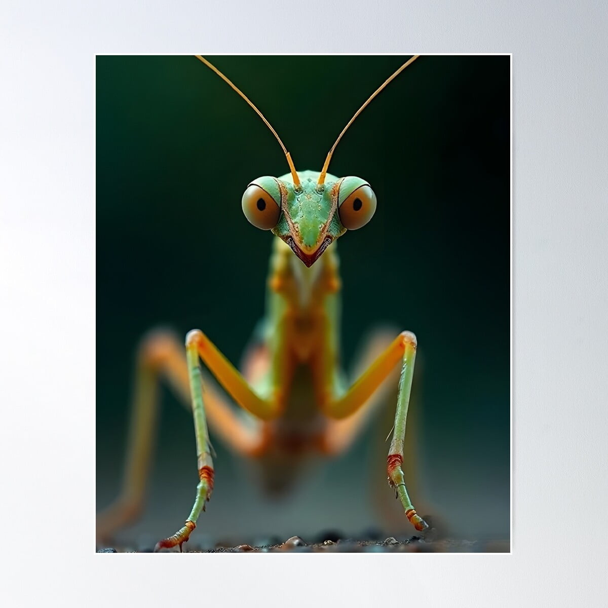 Praying Mantis In Motion – Macro Portrait With A Mesmerizing Gaze Poster Wall Art, Modern Wall ...