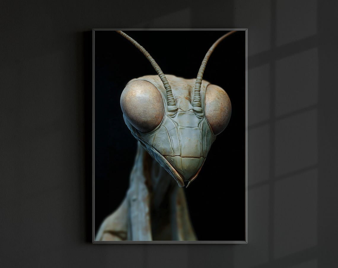 Praying Mantis Photo Poster Insect Bug Printable Wall Art Minimal ...