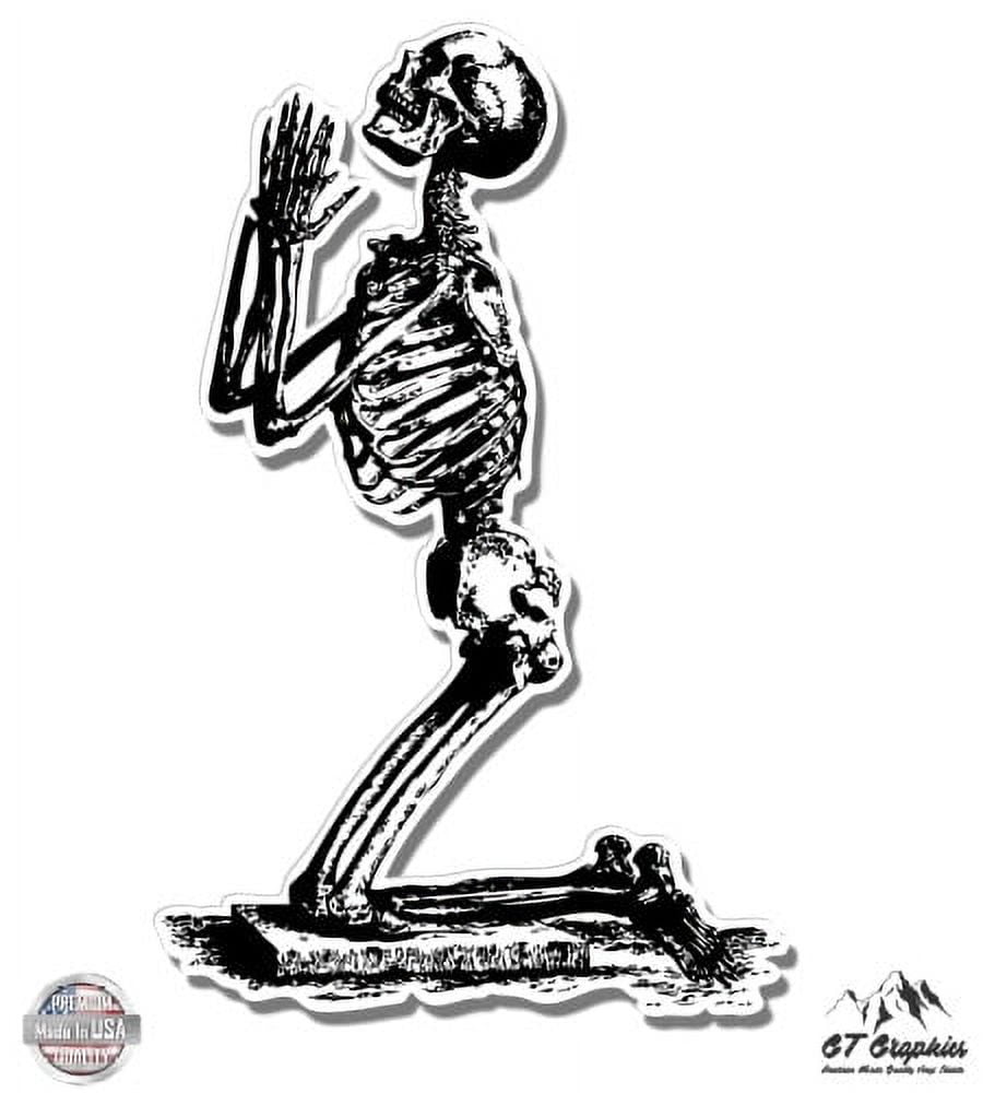 Praying Skeleton - 12" Vinyl Sticker Waterproof Decal - Walmart.com