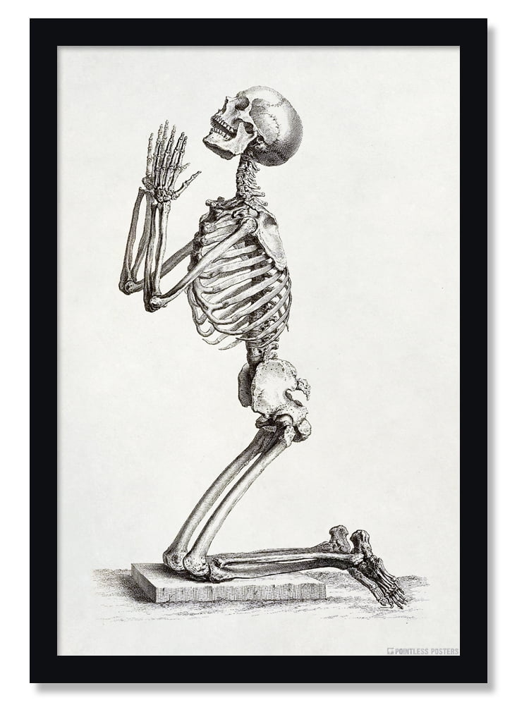 Praying Skeleton Gothic Poster by Pointless Posters - Walmart.com