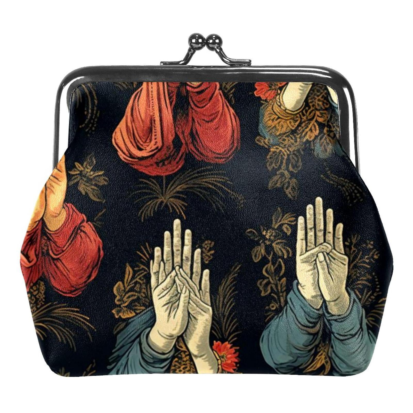 Praying hands Coin Purse Kiss Lock Change Purse Vintage Trinkets Pouch ...