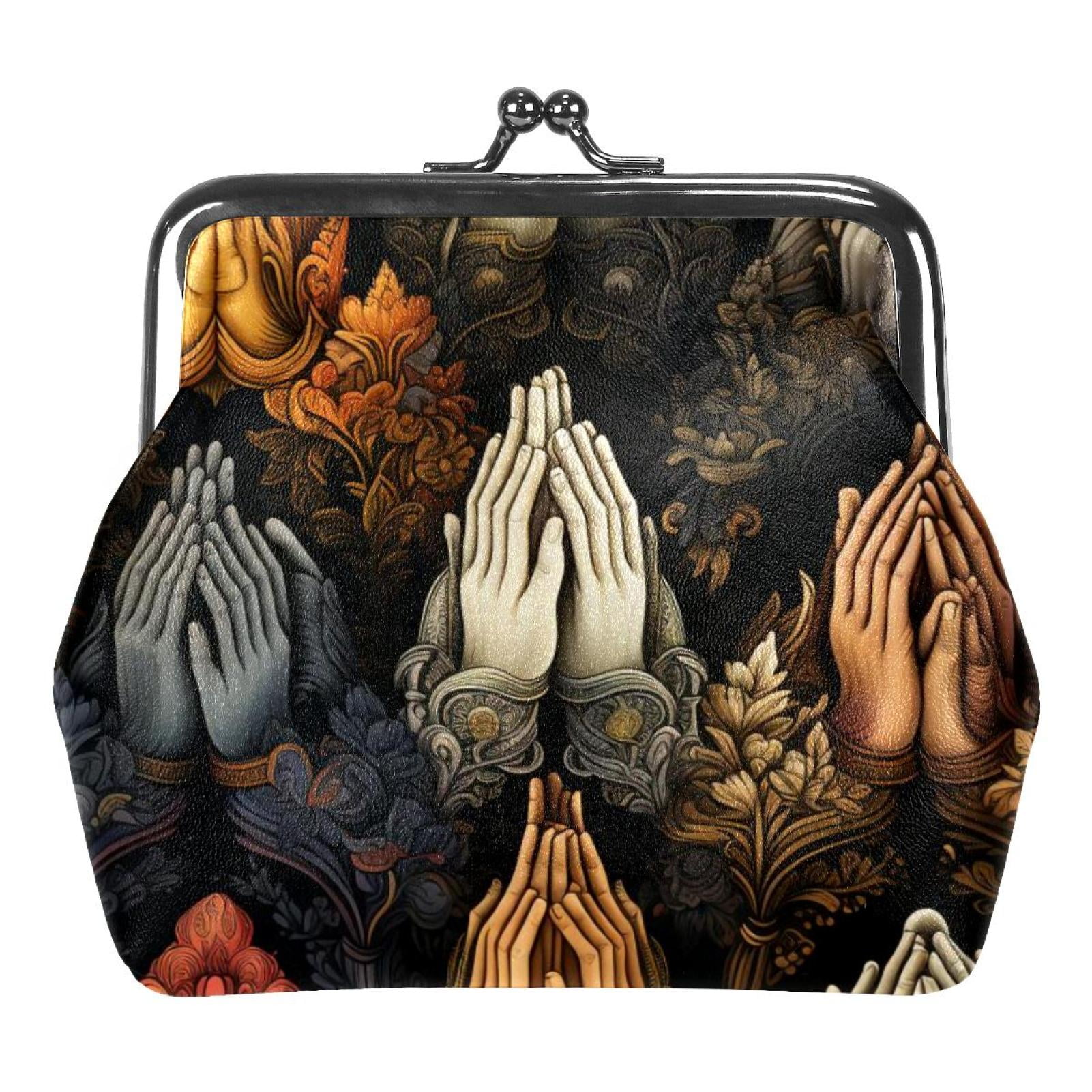 Praying hands Coin Purse Vintage Pouch Buckle Clutch Bag Kiss-Lock ...