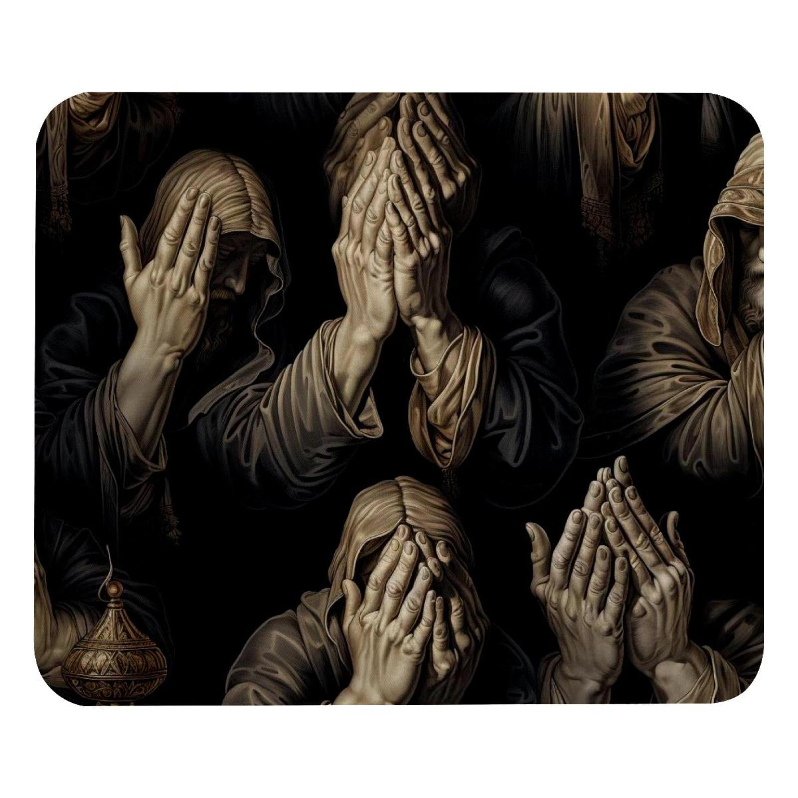 Praying hands Mouse Pad, Rubber Base Computer Mouse Pads for Wireless ...