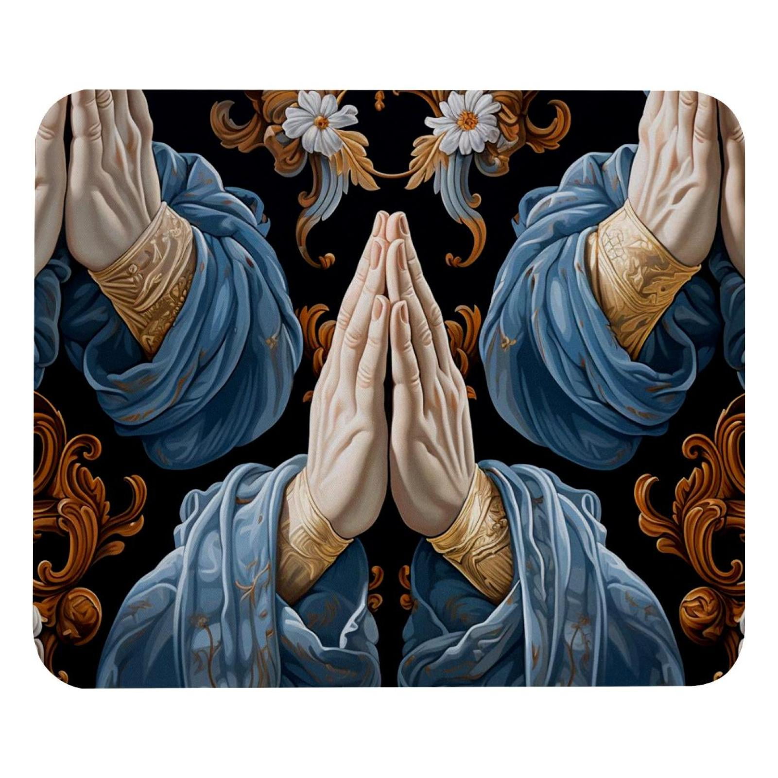 Praying hands Mouse Pad, Rubber Base Computer Mouse Pads for Wireless ...