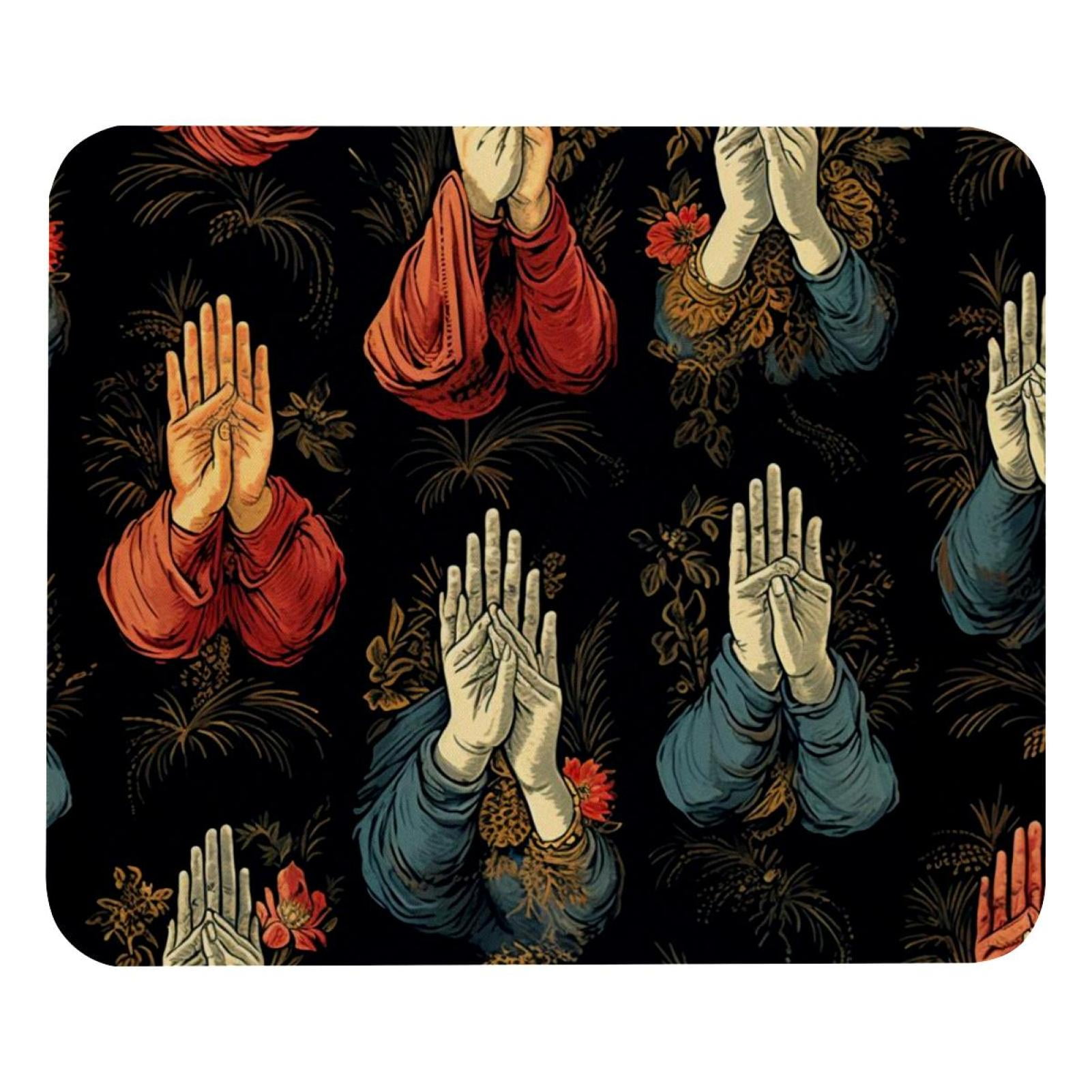 Praying hands Mouse Pad, Rubber Base Computer Mouse Pads for Wireless ...