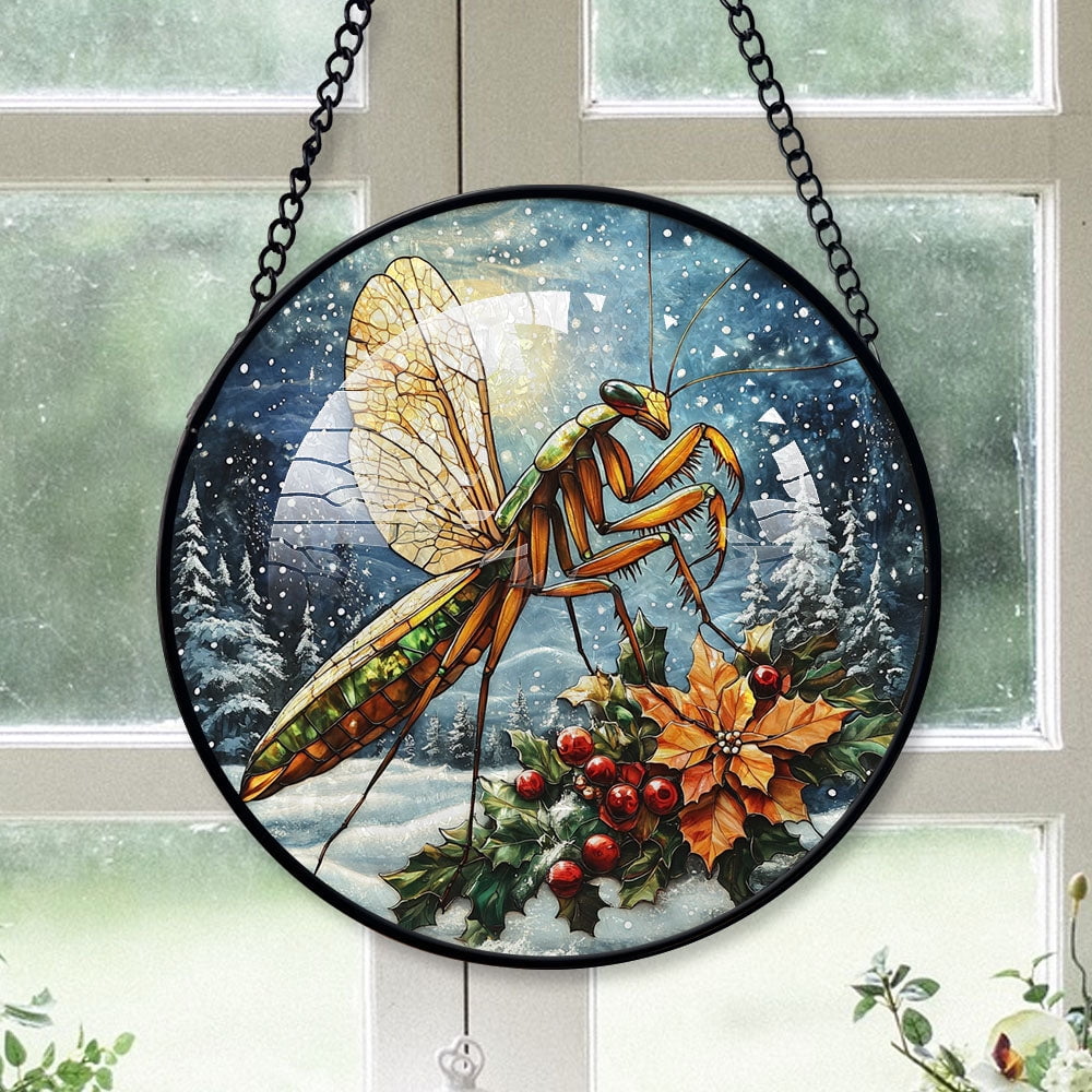 Praying mantis Ornament Christmas 2025, Praying mantis Stained Glass ...