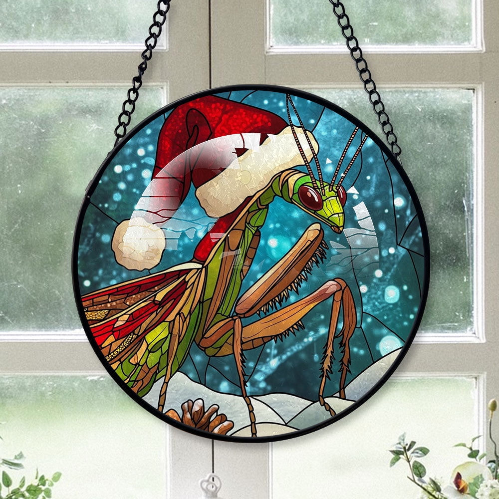 Praying mantis Ornament Christmas 2025, Praying mantis Stained Glass ...