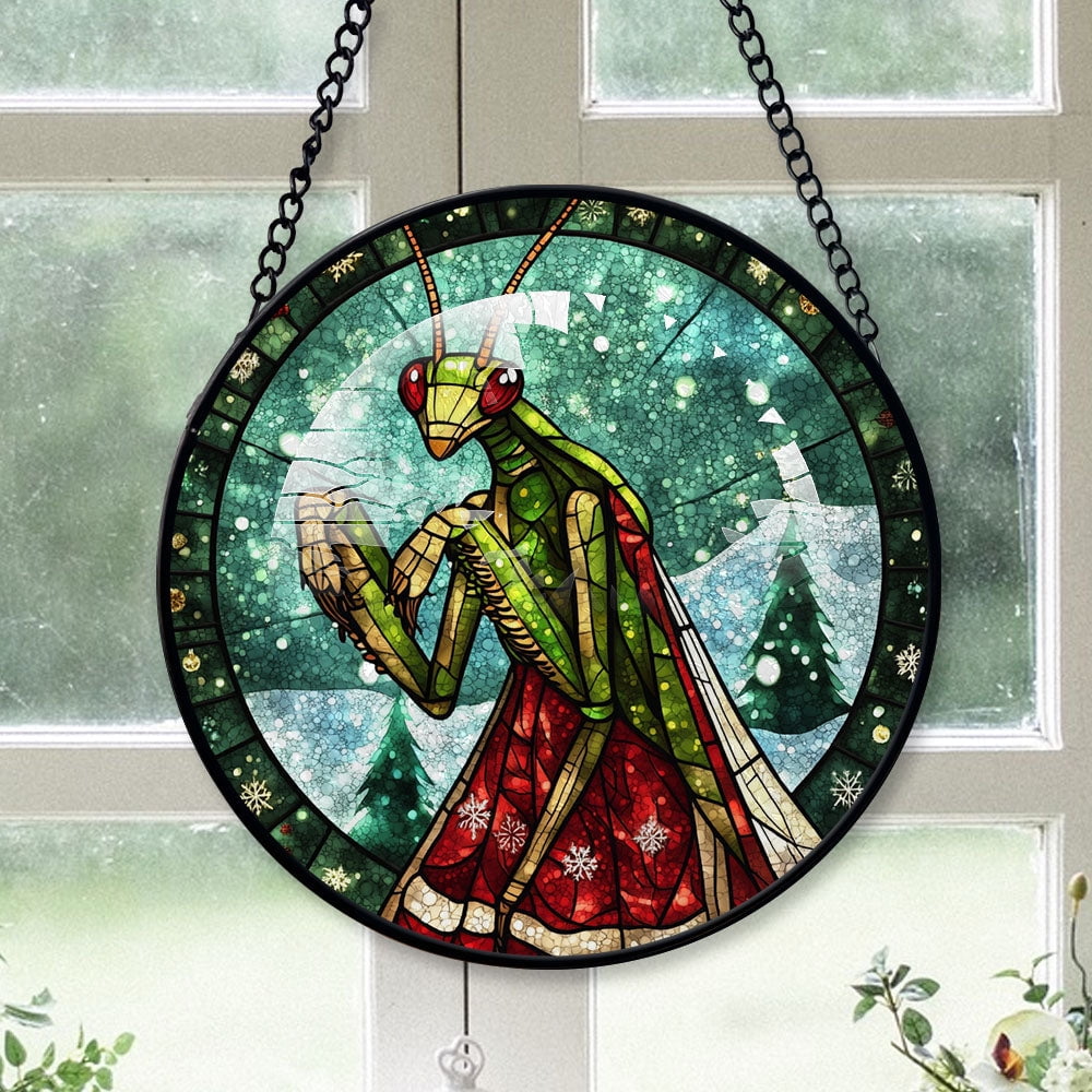 Praying mantis Ornament Christmas 2025, Praying mantis Stained Glass ...