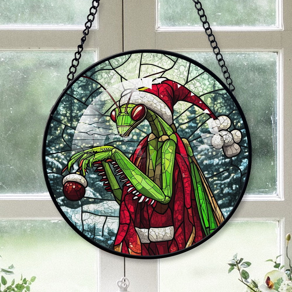 Praying mantis Ornament Christmas 2025, Praying mantis Stained Glass ...