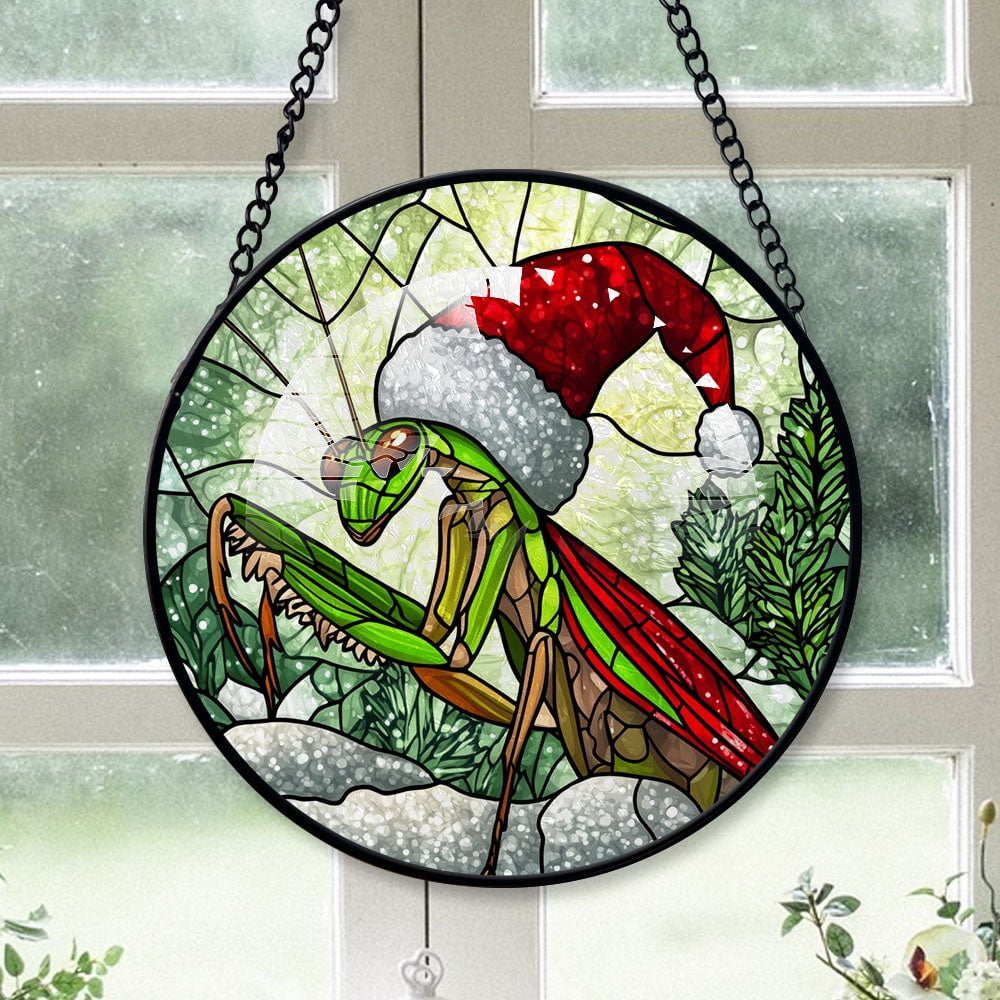 Praying mantis Ornament Christmas 2025, Praying mantis Stained Glass ...