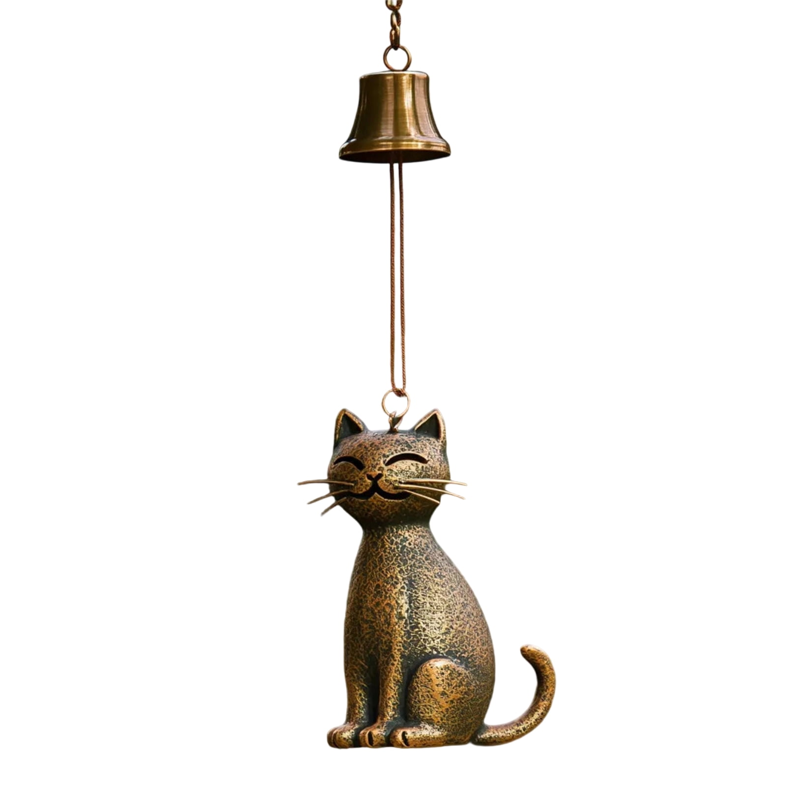 Praytet Cat Wind Chime, 2025 New Cat Garden Decor Outdoor Cat Statue ...
