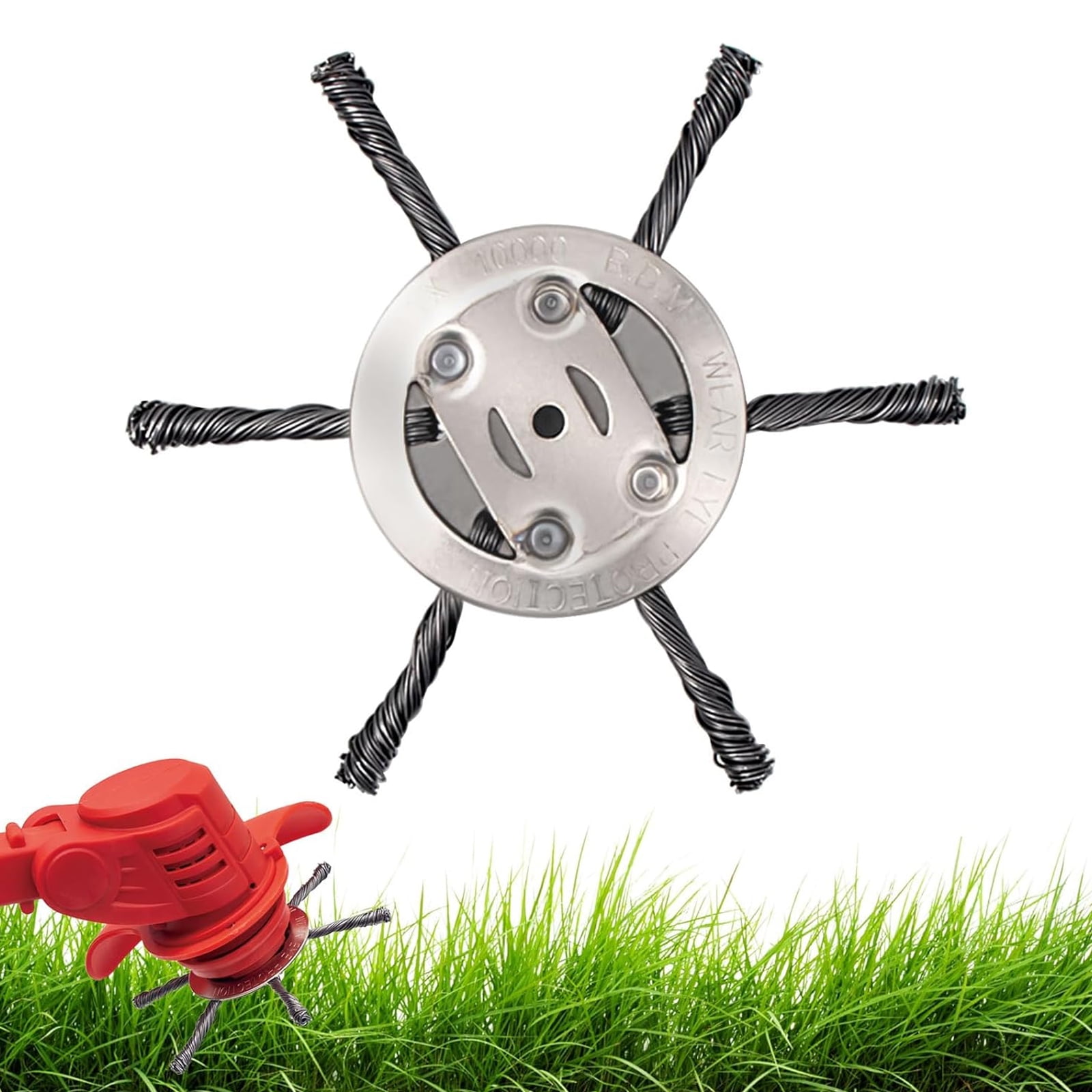 Praytet Steel Wire Grass Trimmer Head, 2025 Upgrade 6 Inches Universal ...