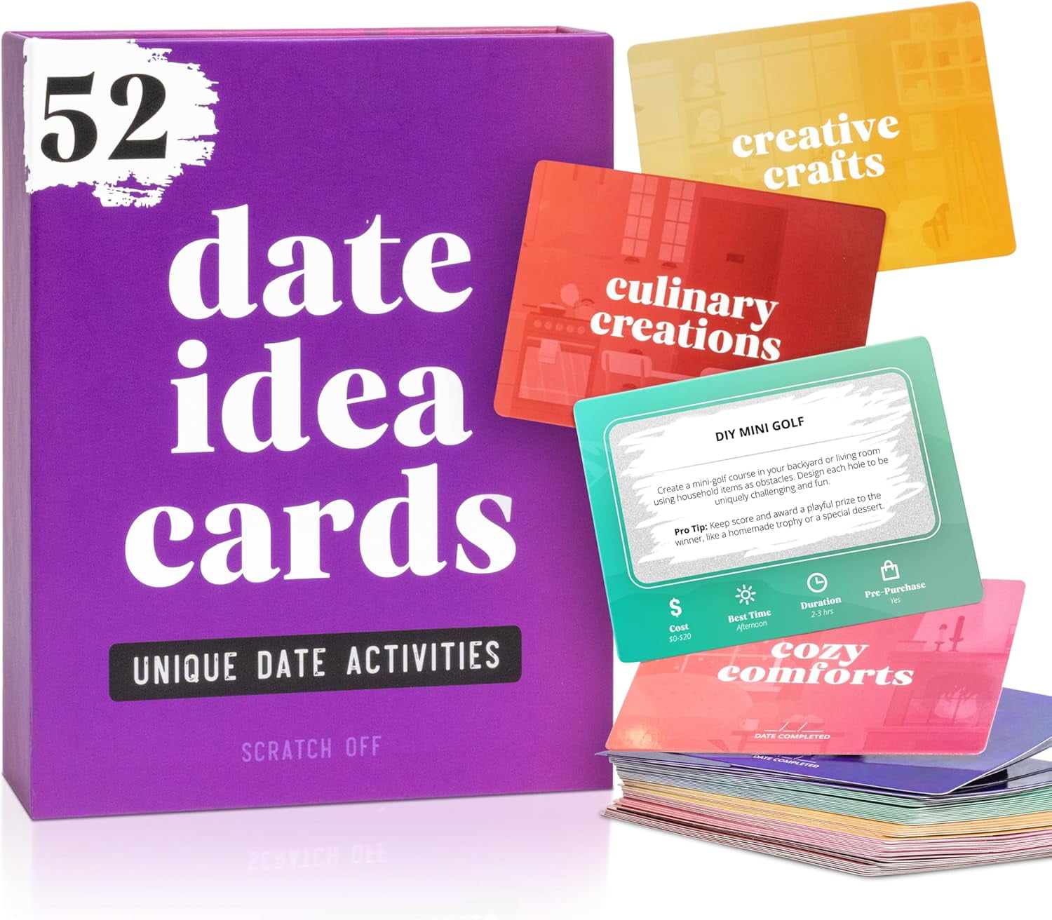 Prazoli 52 Unique Date Idea Scratch Off Cards for Couples - Cool & Cute ...