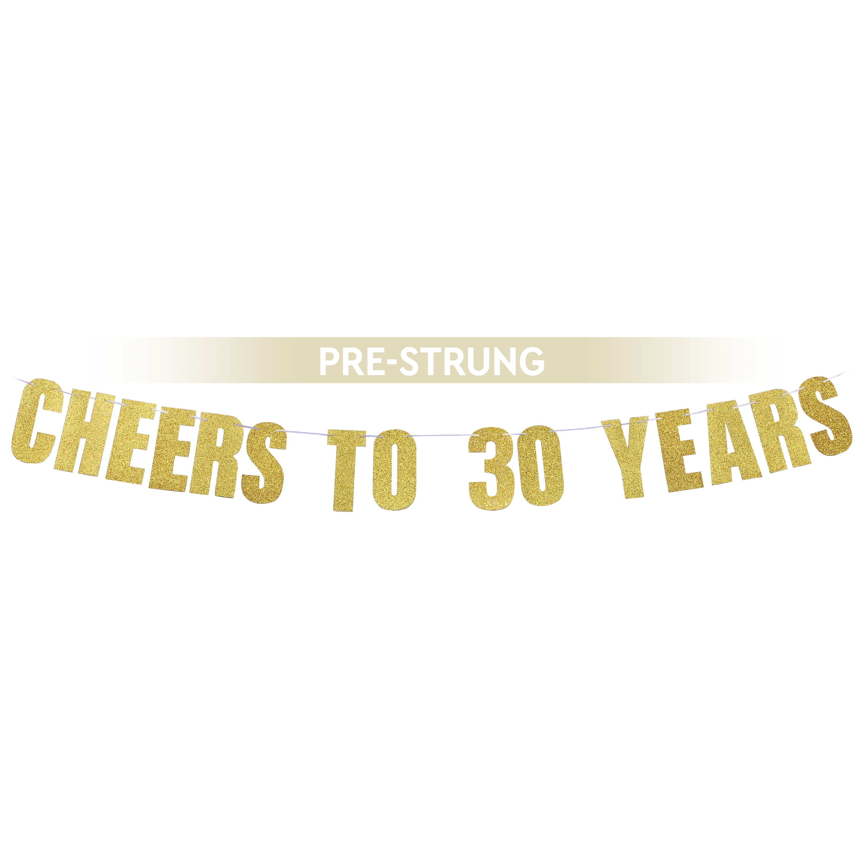 Prazoli Pre-Strung Cheers to 30 Years Birthday Banner Happy 30th ...