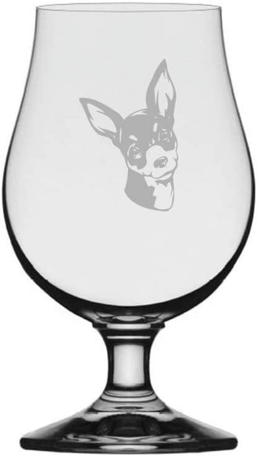 Prazsky Krysarik Prague Ratter Dog Themed Etched 13.25oz Iona Beer ...