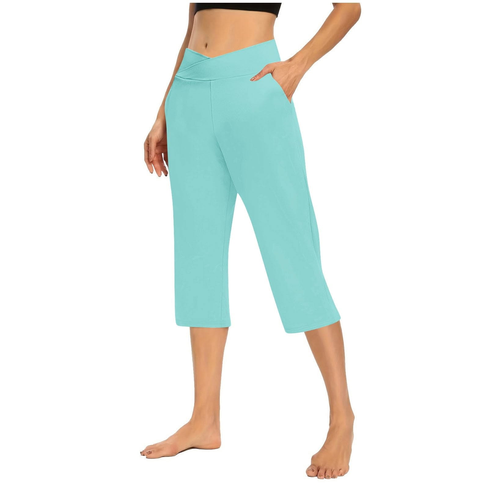 Prdecexlu Capri Pants for Women Summer Business Casual Pull On Womens ...
