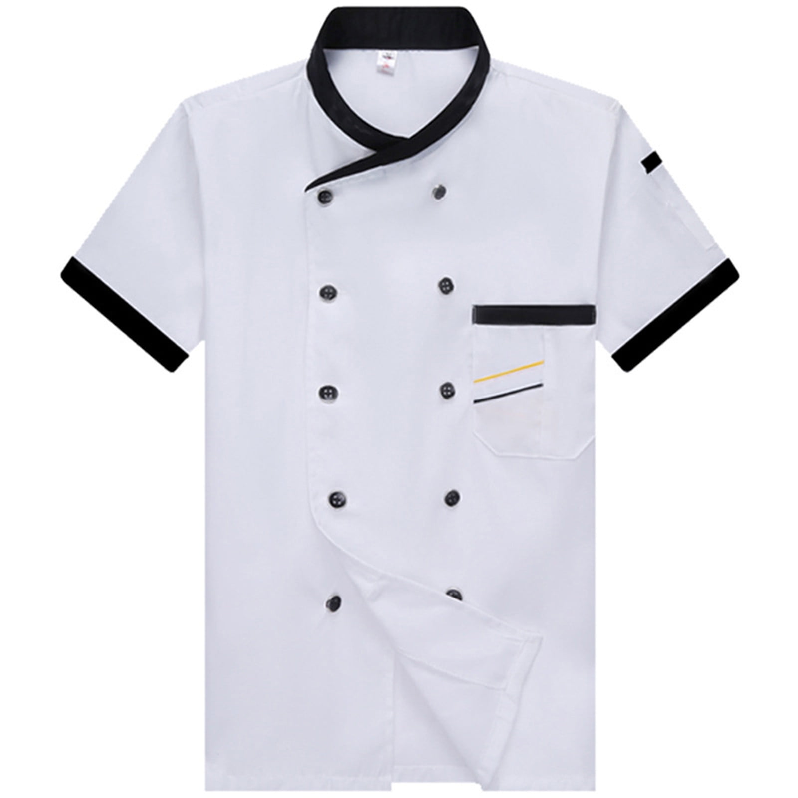 Prdecexlu Men's Chef Coat Short Sleeve Chef Jacket,Breathable,Double ...