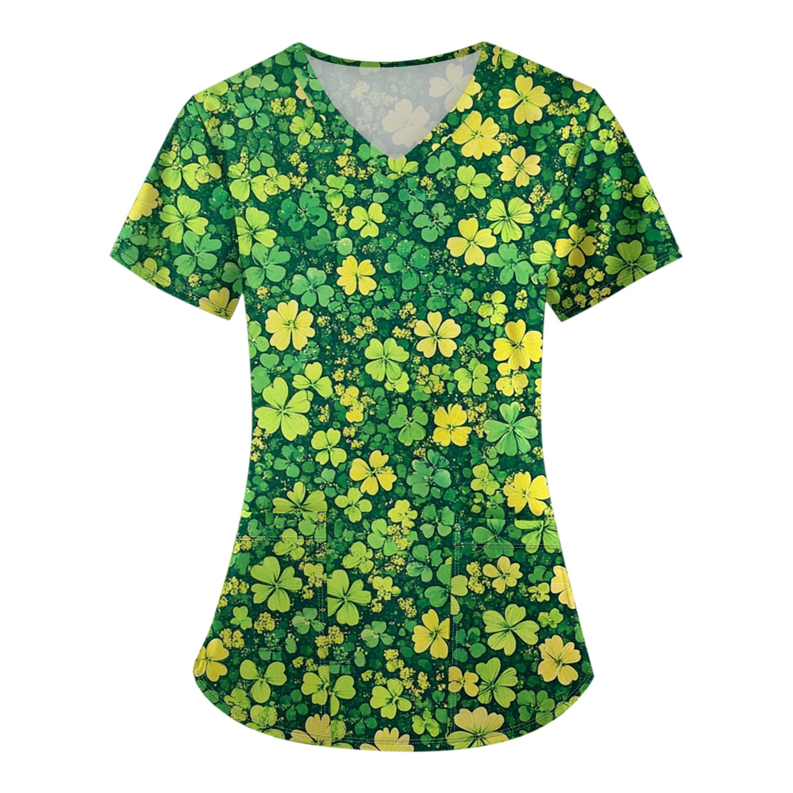 Prdecexlu St Patricks Day Scrubs for Women Shamrock Graphic Cute Scrub ...