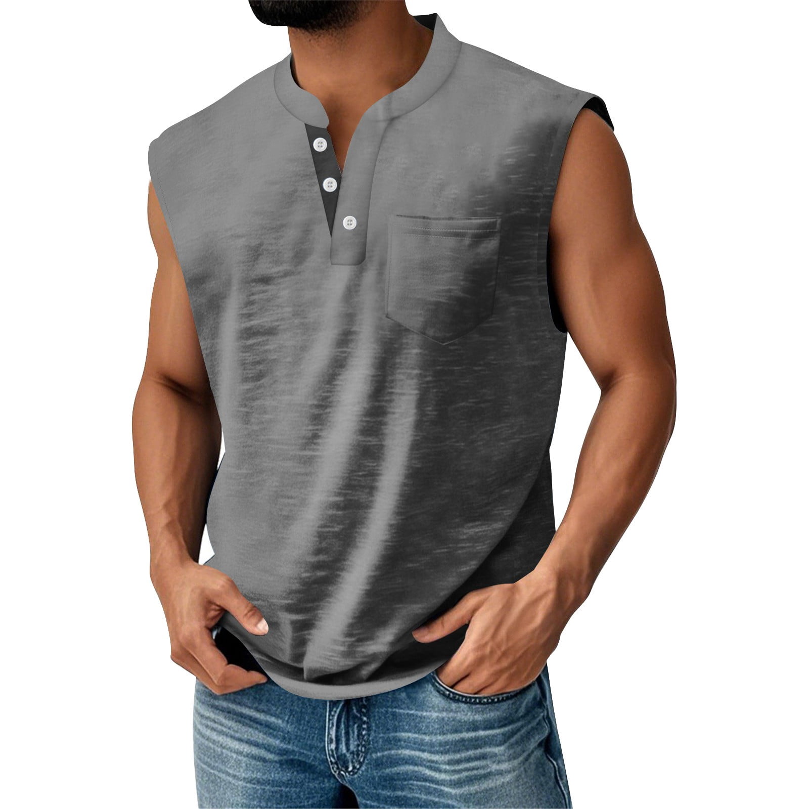 Prdecexlu Summer Tank Tops 2025 Men's Polo Shirts Sleeveless Distressed ...