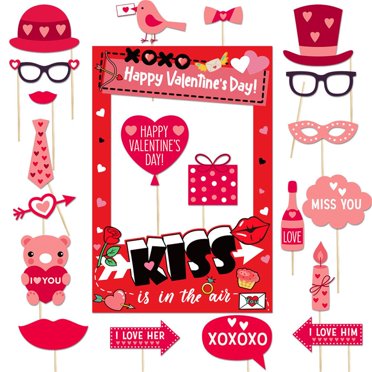 Wedding Photobooth Props Kit, SPOKKI 52 Pcs Engagement Wedding Photo ...