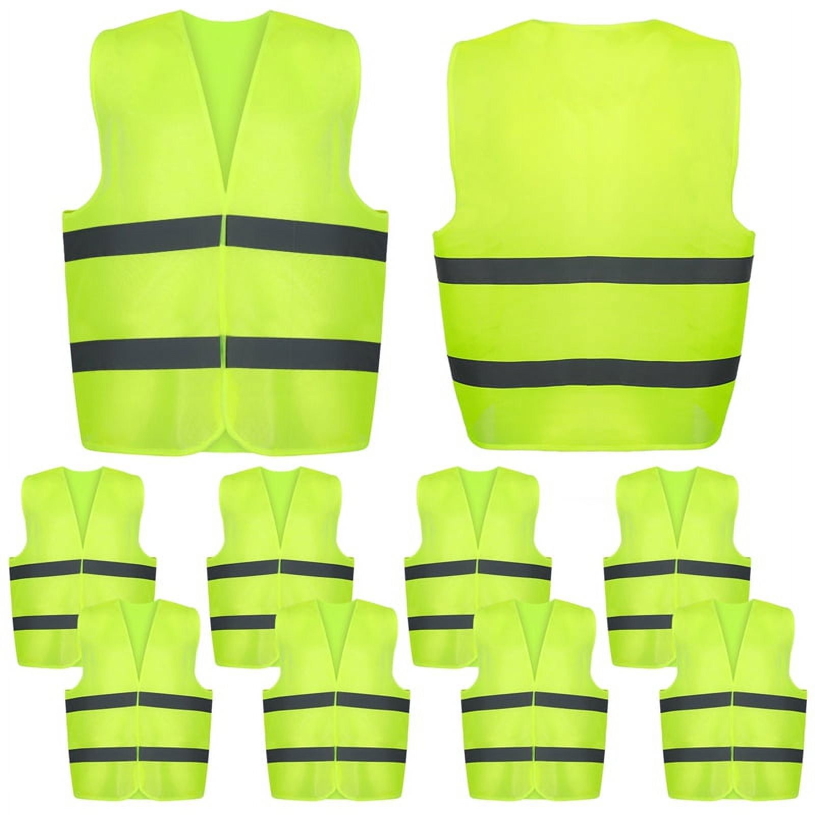 Prdigy 10 Pack Neon Safety Vests, High Visibility Reflective for ...