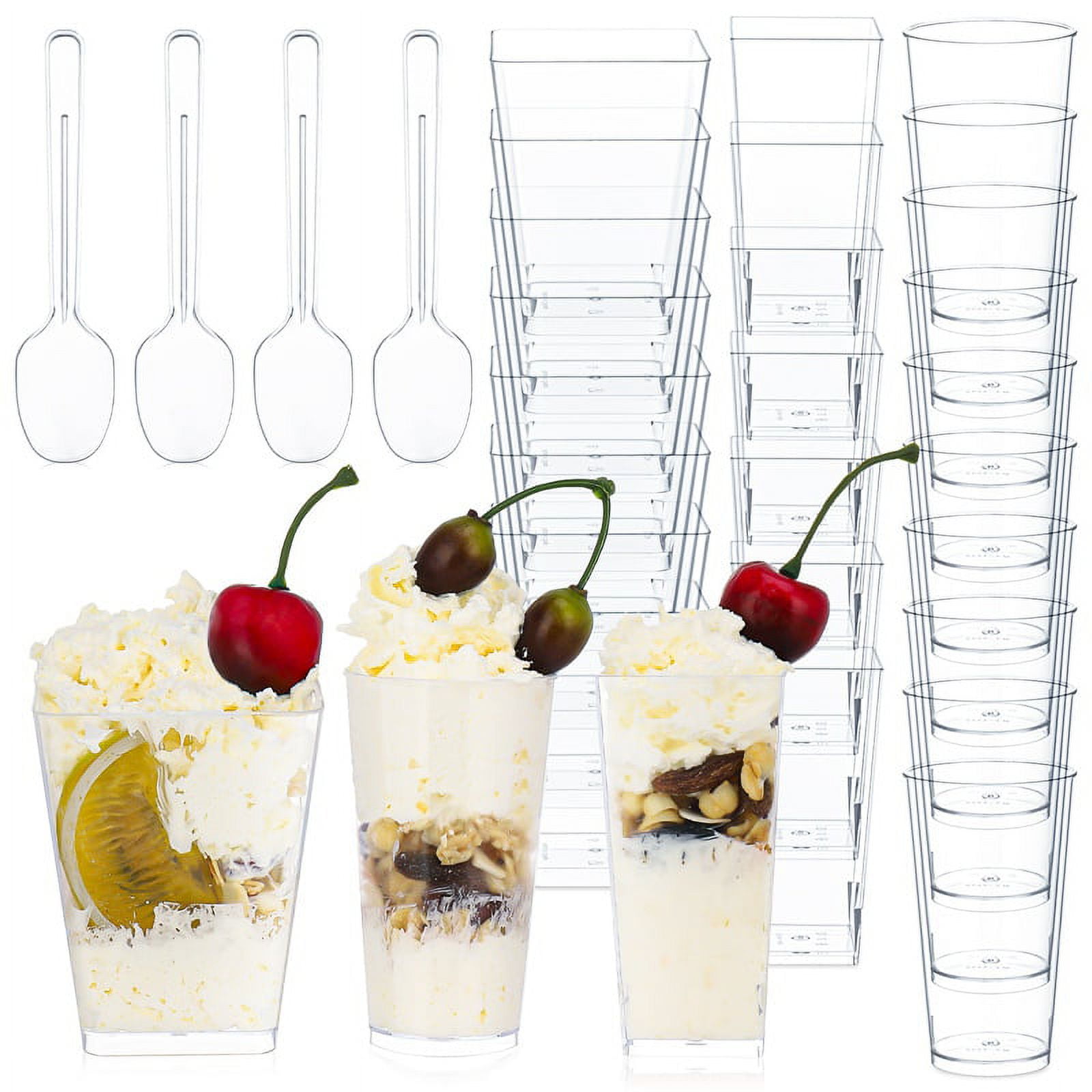 Prdigy 120 Sets 3 oz 5.6 oz Mini Dessert Cups with Spoons, Disposable ...