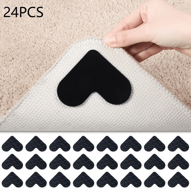 Prdigy 24 Pcs Non Slip Rug Grippers Heart Shape, Carpet Corner Slide ...