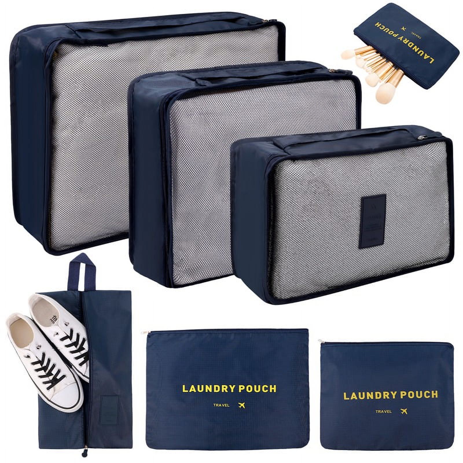 Packing Cubes for Travel & Suitcases 7 Pcs Foldable Suitcase Organizer ...